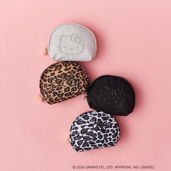 型番：C7195027ブランド：オペークドットクリップ商品名：◆【ハローキティ】立体フェイスプリントシェルポーチカラー：ライトグレー（０１１）/ブラック（０１９）/ブラウン（１４３）/グレー（８１２）