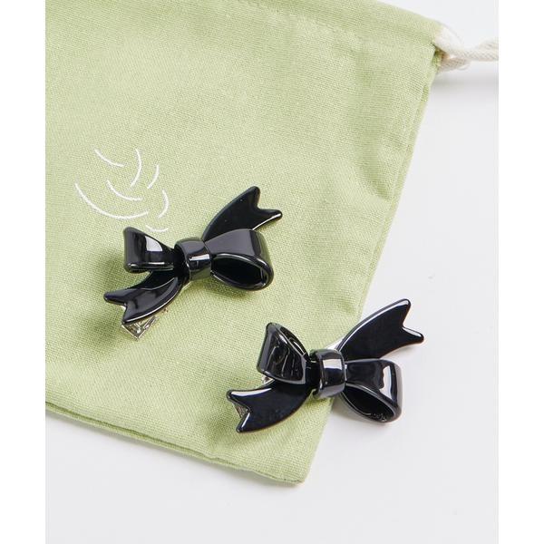 型番：8160295601ブランド：フェイバリット スキナモノ商品名：リボンクリップ《TRESSE》カラー：ブラック/ベッコウ2