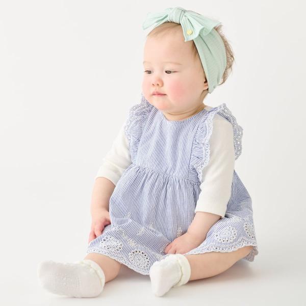 型番：9661530ブランド：プティマイン商品名：【リンク】ドッキングOP7分袖ロンパースカラー：ブルー/マルチ