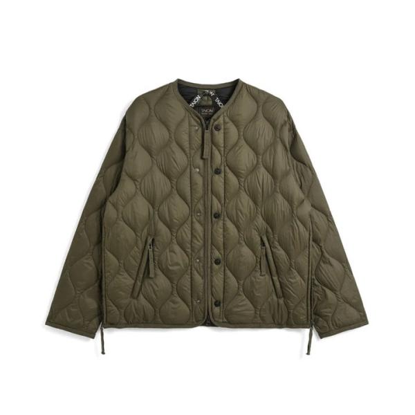 型番：M0854FJM107ブランド：ユニオンステーション商品名：【TAION】ミリタリー M65 ライナーWジップ ショートダウンジャケット-ソフトシェルカラー：ダークオリーブ/ブラック