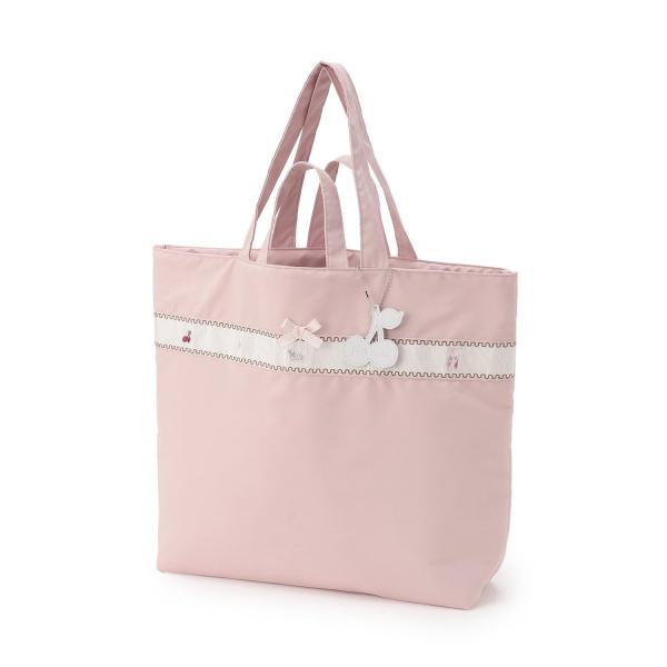 型番：9661609ブランド：プティマイン商品名：【通園・通学グッズ】GIRLS刺しゅうレッスンバッグカラー：ライト　ピンク/紺