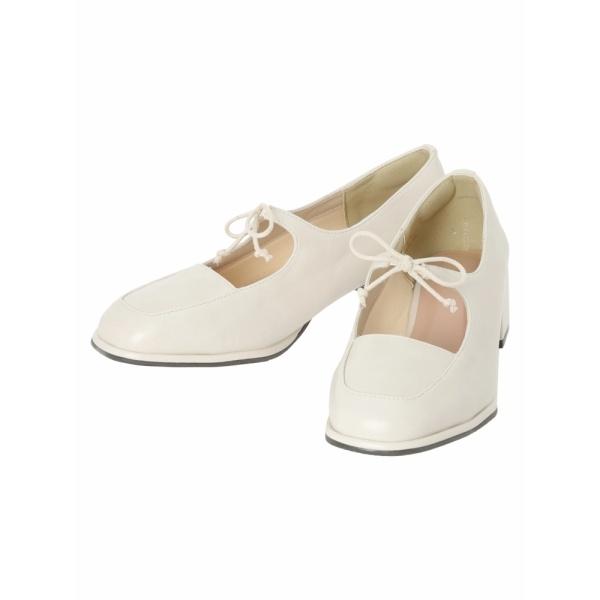 型番：26221719213ブランド：リジェイ＆スプル商品名：【la farfa SHOES/ラ・ファーファシューズ】チャンキーヒールリボンパンプスカラー：ベージュ/黒