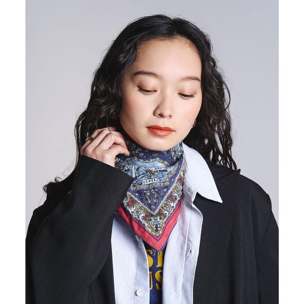 型番：212261054004ブランド：ローズバッド商品名：BINDU/Cotton Voile Wight Map Bandanaカラー：LtPURPLE/NAVY