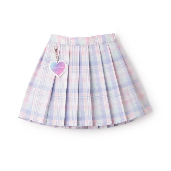 型番：6461161ブランド：メゾピアノ商品名：【人気商品再入荷】【直営店で取り扱い無し】チャームつき　チェックプリーツスカパンカラー：マルチ/ミント