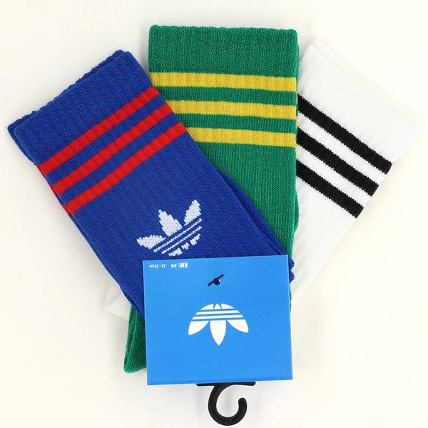 型番：JKW03-KE4616ブランド：アディダス オリジナルス商品名：adidas Originals/adidas HERI CREW SOCK 3 PAIR Pカラー：カレッジロイヤル／ボールドグリー