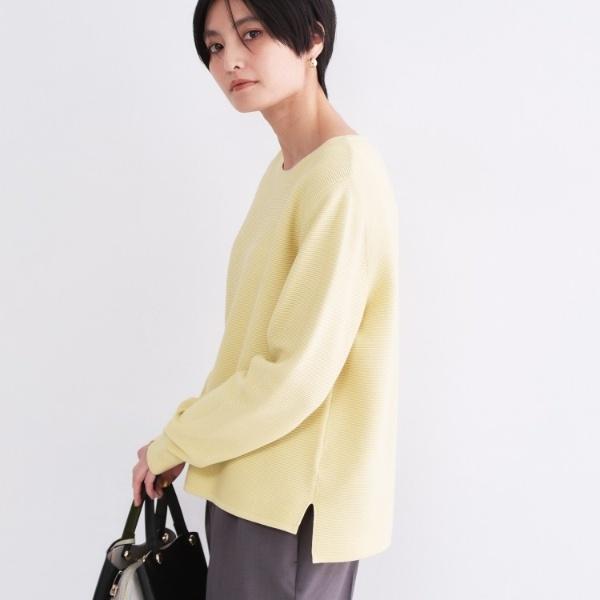 型番：63715003ブランド：オペークドットクリップ商品名：【UVケア】ボートネックガーターニット《6col／洗濯機OK》カラー：ブラック（０１９）/ベージュ（０５２）/ライトピンク（０７０）/ブルー（０９１）/ホワイト（３０１）/ライト...
