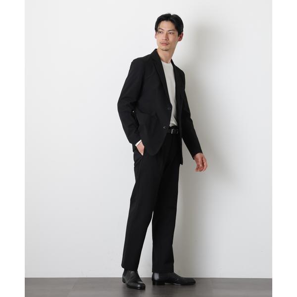 型番：6726118203ブランド：ナノユニバース商品名：ストレッチサッカーセットアップ（洗濯機洗い可能）カラー：ブラック/ネイビー