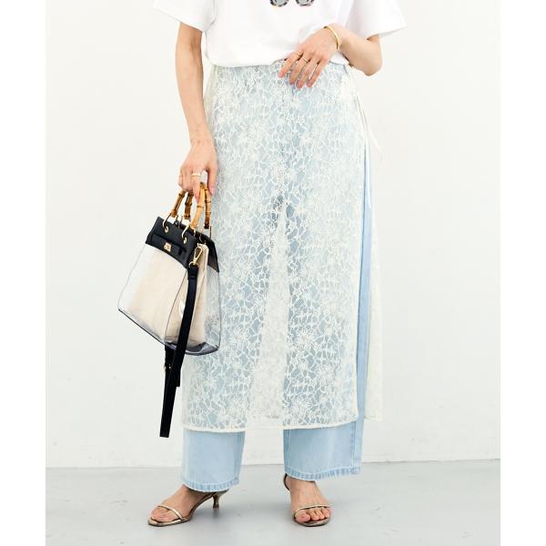 型番：3162044104ブランド：ルクールブラン商品名：Elisa Novelli レースラップスカートカラー：ホワイト/ブラック