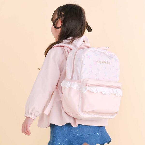 型番：1814-81519ブランド：スラップスリップ商品名：ビッグリボン付きフリルポケット総柄リュック(M~L)カラー：ピンク/ブルー