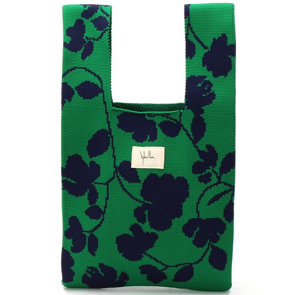 型番：0016340001ブランド：シビラ商品名：シビラ　ニットエコバッグ/マイバッグ　Princesa（プリンセッサ・王女様）　【Sybilla】カラー：グリーン/ベージュ