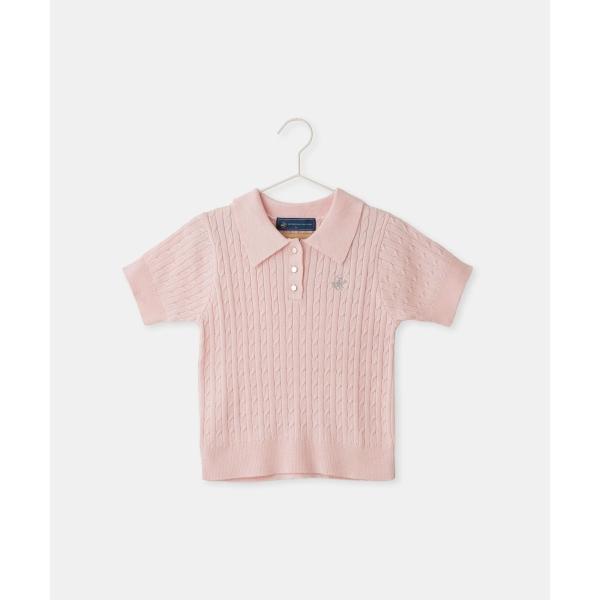 型番：GRM36040ブランド：ロペピクニックキッズ商品名：【KIDS】【BEVERLY HILLS POLO CLUB】ポロカラーケーブルニット/リンクコーデカラー：キナリ(16)/ネイビー(40)/ローズピンク(64)