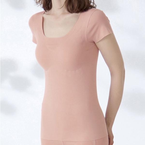 型番：KB2060Bブランド：キレイラボ商品名：【KIREILABO】【Fitte　完全無縫製インナー】【２分袖インナー（パッド付）】カラー：スモークブルー/マルシェピンク/グレ-モク/ホワイトベージュ/ブラツク