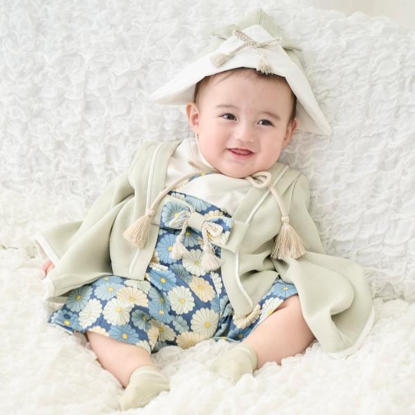 型番：9561533ブランド：プティマイン商品名：boys 袴カバーオールカラー：ライト　グリーン/ベージュ