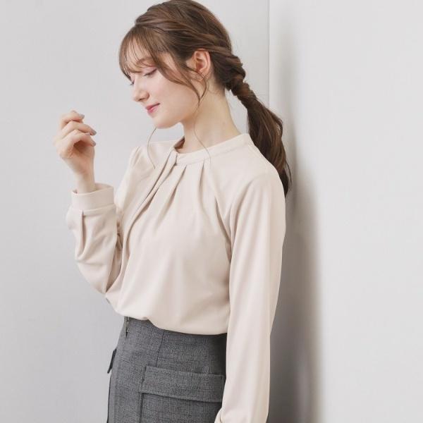 型番：C5815211ブランド：インデックス商品名：ランダムタックトップス【洗濯機OK吸水速乾接触冷感UVケア】《5col》カラー：オフホワイト（００３）/グレージュ（０５０）/ネイビー（０９４）/チャコールグレー（８１４）/サックスブルー...