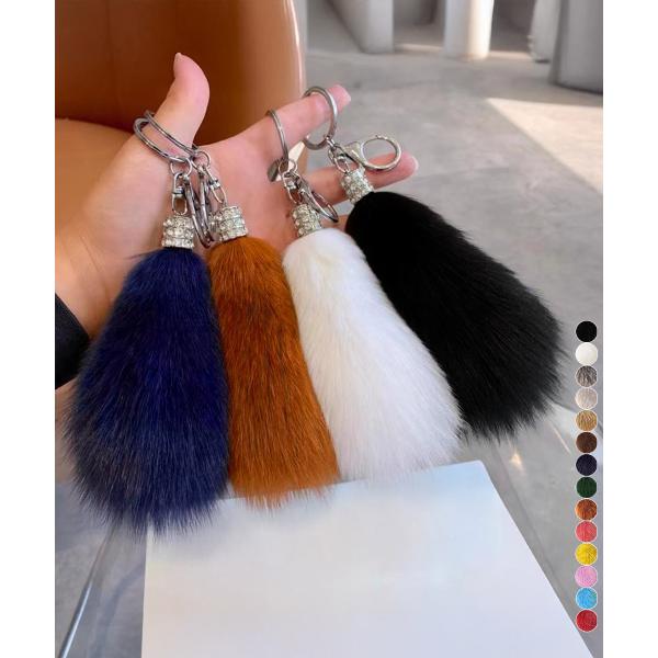 型番：6YANNI-001ブランド：ミニミニストア商品名：バッグチャームふわふわしっぽキーホルダーカラー：ライトグレー/ピンク/ローズ/ベージュ/オレンジ/グレー/ダークグリーン/ブラック/ブルー/イエロー/ブラウン/ホワイト/レッド/ネイビー