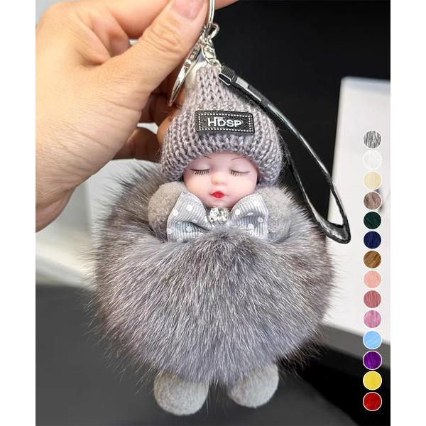 型番：6YANNI-002ブランド：ミニミニストア商品名：バッグチャーム可愛い赤ちゃんキーホルダーカラー：スモークピンク/アイボリー/コーラルピンク/パープル/ベージュ/グレー/ラベンダー/ダークグリーン/ブルー/イエロー/キャメル/ホワイ...