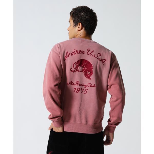 型番：7835232003ブランド：アヴィレックス商品名：《A.A.R.C》EMB CREWNECK SWEATカラー：ライトグレー3/ピンク/チャコール