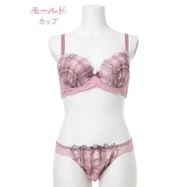 型番：26221720997ブランド：リジェイ＆スプル商品名：[D85-I95］チェックレースソフトワイヤーブラ＆ショーツ(モールドカップ)カラー：ピンク/青