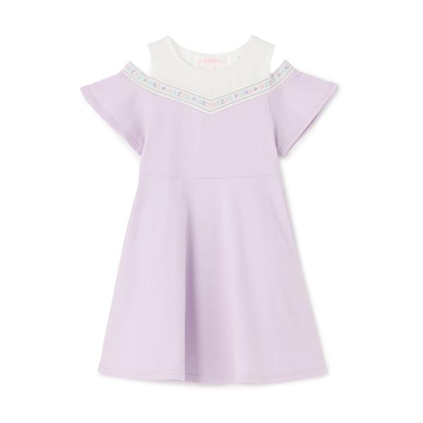型番：6461366ブランド：メゾピアノ商品名：【人気商品再入荷】【直営店で取り扱い無し】ロゴライン　カットワンピースカラー：ラベンダー/ミント