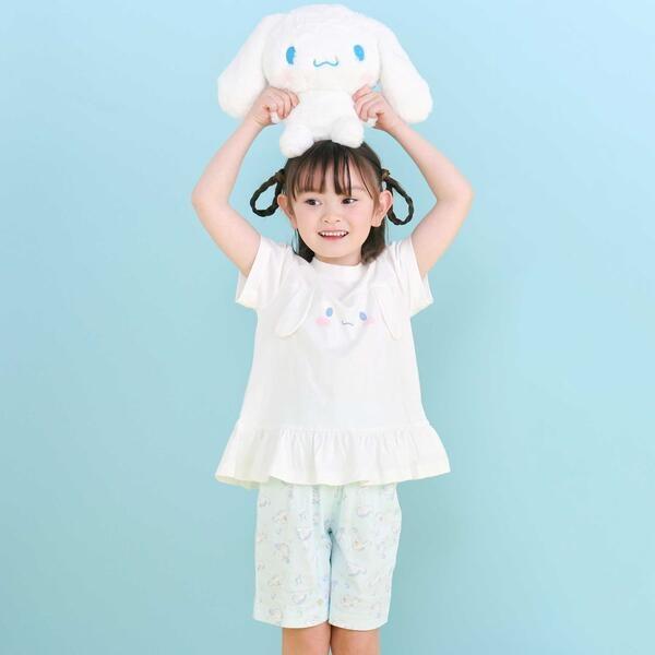 型番：1814-81610ブランド：スラップスリップ商品名：【シナモロール/ポムポムプリン×SLAPSLIP】耳付きモチーフ半袖パジャマ(90~130cm)カラー：オフホワイト/イエロー