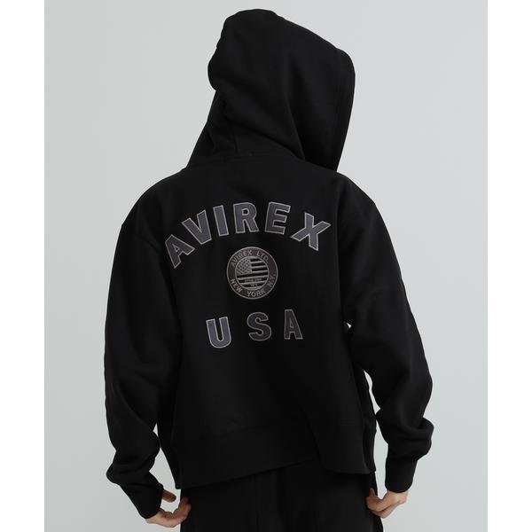 型番：7836131606ブランド：アヴィレックス商品名：《WOMAN／直営店限定》VARSITY FLAG PARKAカラー：ブラック/オフホワイト3