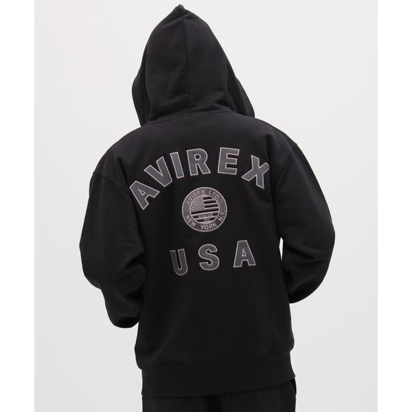 型番：7836131011ブランド：アヴィレックス商品名：《直営店限定》VARSITY FLAG ZIP PARKAカラー：ブラック/オフホワイト3