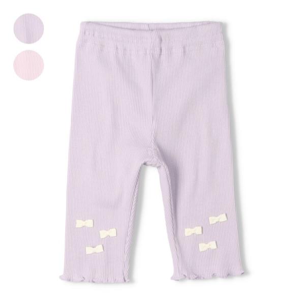 型番：W47197ブランド：キッズズー商品名：リボン付6分丈ハーフレギンスカラー：ラベンダー/ピンク