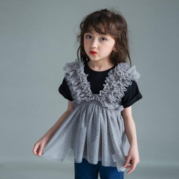 型番：12-6213-143ブランド：ブランシェス商品名：【WEB限定】チュールチュニックトップスセットカラー：ピンクベージュ/グレー