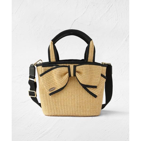 型番：BOTZLM0204ブランド：トッカ商品名：BIG RIBBON SUMMER POCHETTE かごバッグカラー：ブラック系/ベージュ系