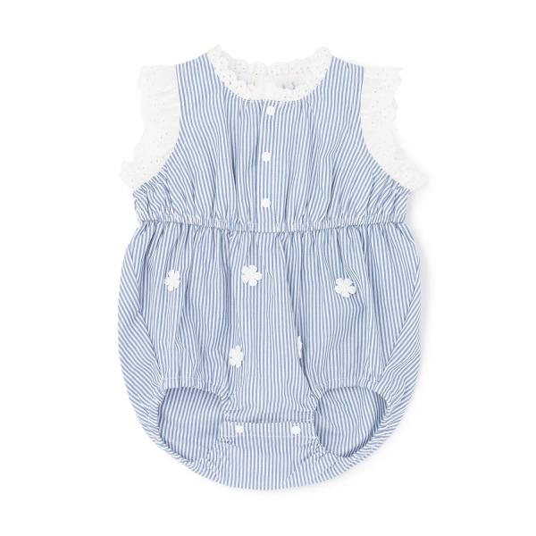 型番：9662520ブランド：プティマイン商品名：【リンク】コットンレースサロペットカラー：ブルー/アイボリー