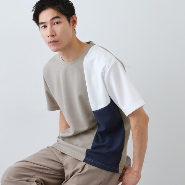 型番：61635310ブランド：ザ ショップ ティーケー商品名：【Blocks】切替プルオーバー S／カラー：オフホワイト（５０３）/ブラック（５１９）/ライトベージュ（５５１）