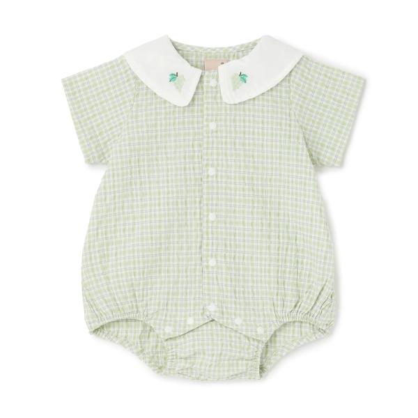 型番：9562520ブランド：プティマイン商品名：フルーツ衿ロンパースカラー：グリーン/赤/黄