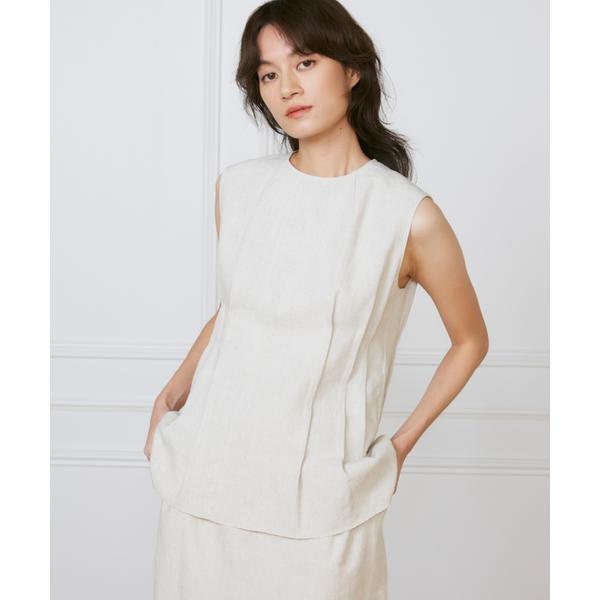 型番：7150182826ブランド：イネド商品名：《大きいサイズ》ウエストピンタックブラウス　《la veille by SUPERIOR CLOSEカラー：ブラック/ベージュ2