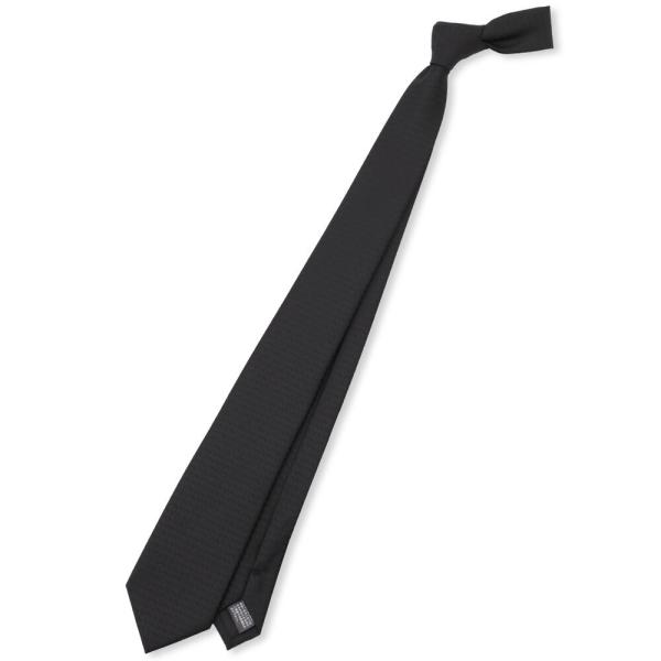 型番：F2900PSクロスリムAブランド：コナカ商品名：【弔事対応】フォーマルネクタイ  7.0cm幅 ブラック×小紋柄カラー：ブラック