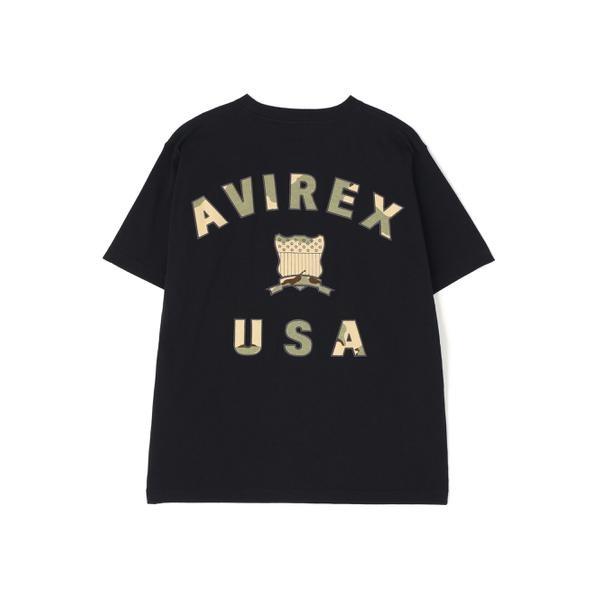 型番：7836135621ブランド：アヴィレックス商品名：ＤＳ　Ｌ−　Ｓ／Ｓ　ＶＡＲＳＩＴＹ　ＣＡＭＯ　ＬＯＧＯ　Ｔカラー：ブラック/ホワイト