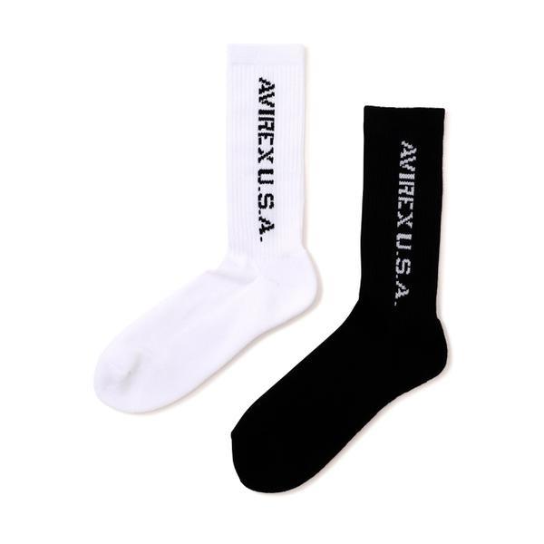 型番：7836972006ブランド：アヴィレックス商品名：DAILY RIBBED SOCKS 2PACK-SETカラー：ブラック/ホワイト