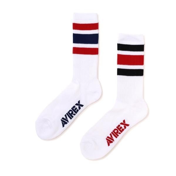 型番：7836972002ブランド：アヴィレックス商品名：LINE DESIGN SOCKS 2PACK-SETカラー：ブラック/ネイビー