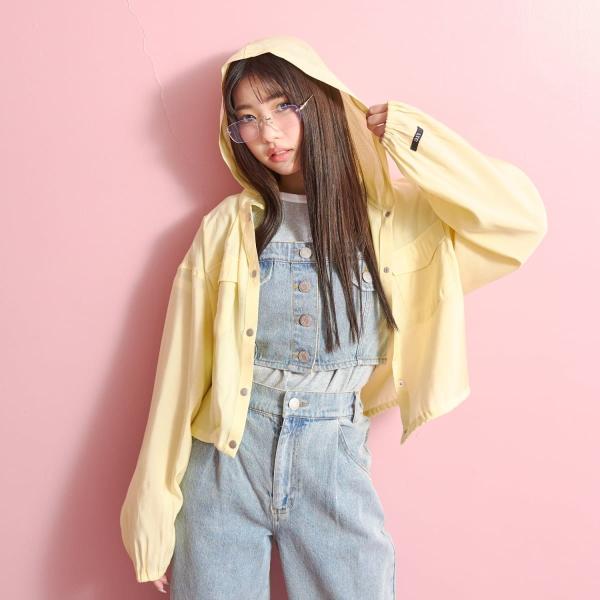 型番：8361231ブランド：ラブトキシック商品名：【UV/防花粉】シアーパーカーカラー：黄/オフ　ホワイト/茶/紺