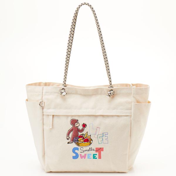 型番：GEO2-008ブランド：サックスバーセレクト商品名：【Curious George/おさるのジョージ】ロープハンドルトートバッグカラー：WHWH/KHBR/WHCHO