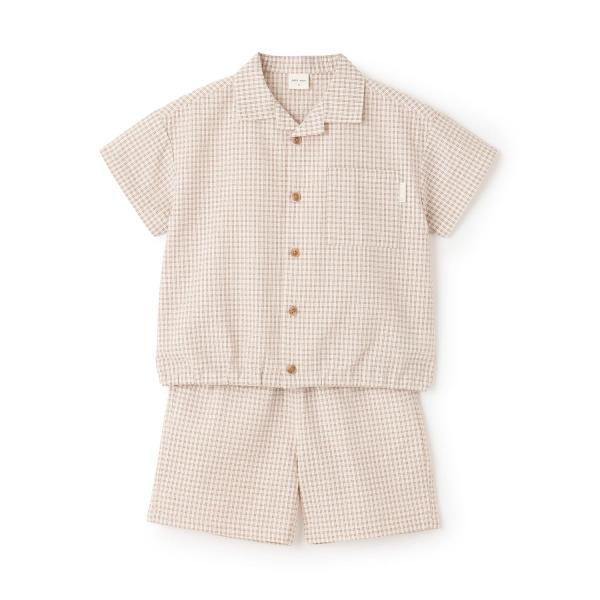 型番：9562306ブランド：プティマイン商品名：チェック布帛セットアップカラー：ベージュ/ブルー