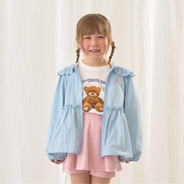 型番：3061305ブランド：リセマイン商品名：【UV加工】チュニック丈フリルシアージップパーカカラー：ブルーグレー/オフホワイト/クリーム/ラベンダー