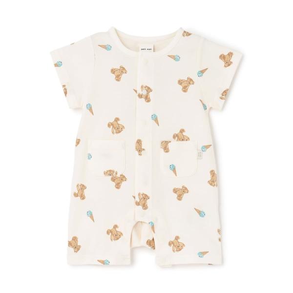 型番：9562512ブランド：プティマイン商品名：半袖カバーオールカラー：オフ　ホワイト/ピンク/クリーム/ライト　グリーン/紺/ブルー　グレー