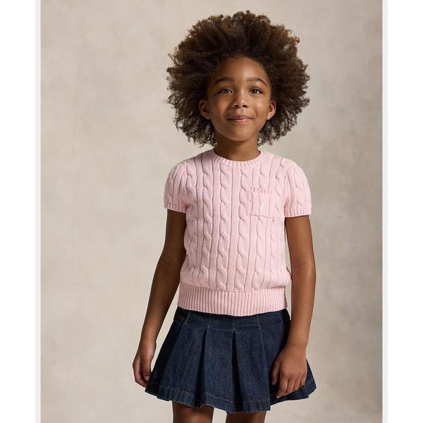 型番：CWPOSWER6820425ブランド：ポロ ラルフ ローレン商品名：(ガールズ 2才〜6才)ケーブルニット コットン ショートスリーブ セーターカラー：650ピンク