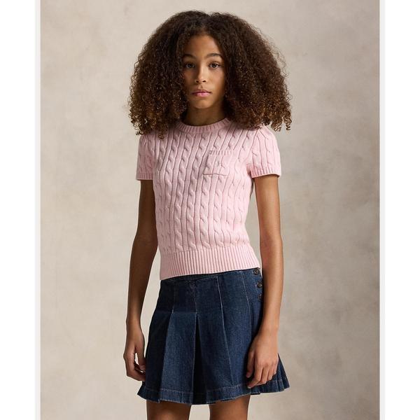 型番：CWPOSWEG6820446ブランド：ポロ ラルフ ローレン商品名：(ガールズ 7才〜16才)ケーブルニット コットン ショートスリーブ セーターカラー：650ピンク