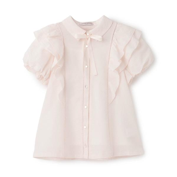 型番：8062222ブランド：メゾピアノジュニア商品名：【人気商品再入荷】【直営店で取り扱い無し】Wフリルブラウスカラー：ピンク/オフ　ホワイト/黒