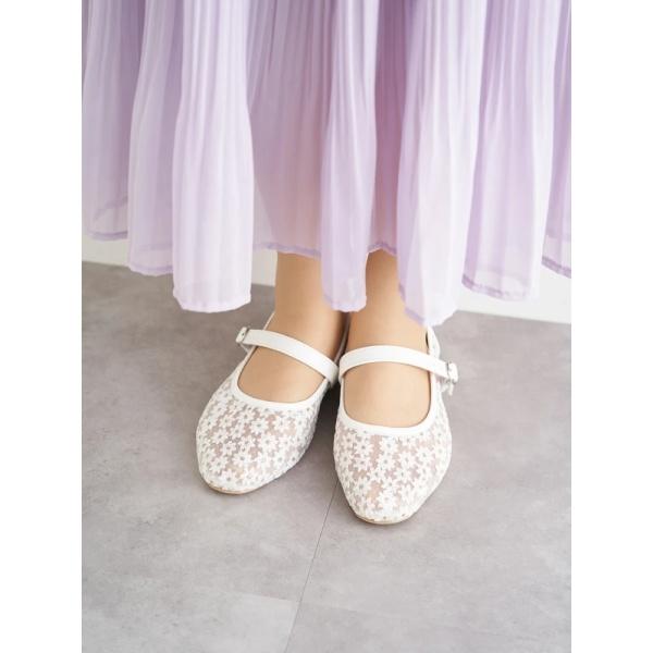 型番：26221722307ブランド：リジェイ＆スプル商品名：【la farfa SHOES/ラ・ファーファシューズ】フラワーチュールストラップパンプスカラー：黒/オフホワイト
