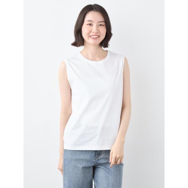 型番：6251721ブランド：エレメント オブ シンプルライフ商品名：【接触冷感・UV  CUT】８０／１シルケットスムースノースリーブカラー：オフホワイト/オレンジ/サックス/ダークグレー