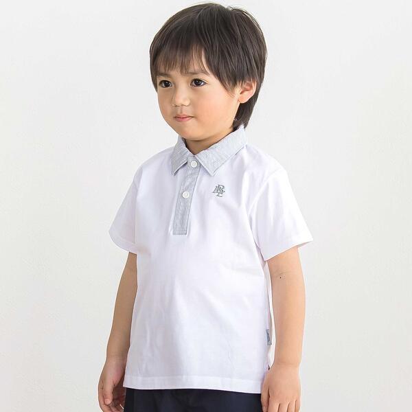 型番：1208-83002ブランド：ベベ プチ ポワ ヴェール商品名：【店舗限定】立体ワンポイントプリント 半袖天竺ポロシャツ(95〜150cm)カラー：ホワイト/ブラック系