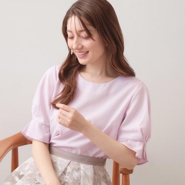 型番：C5881006ブランド：インデックス商品名：【接触冷感】タックパフスリーブブラウス《吸水速乾／防シワ／洗濯機OK／XS〜3L／6col》カラー：オフホワイト（００３）/グレージュ（０５０）/ライトピンク（０７０）/サックスブルー（０...