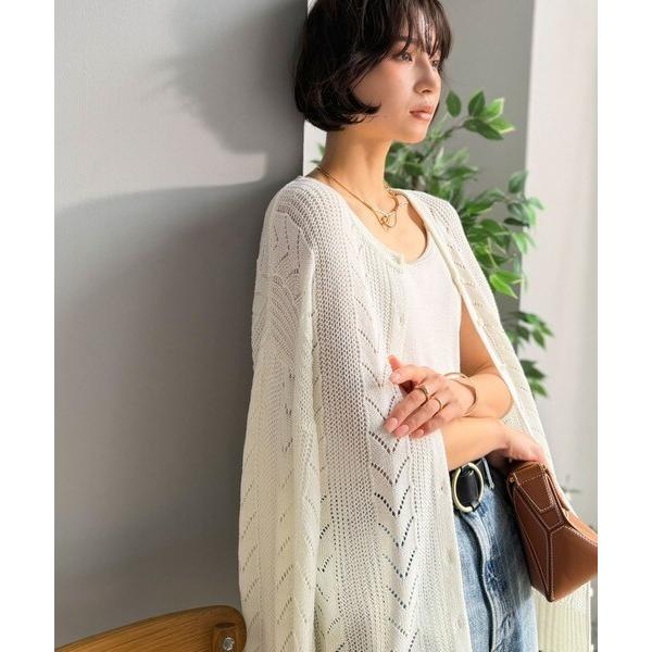 型番：EV1050375ブランド：クラシカルエルフ商品名：【Classical Evon】着回し抜群の 前後2way透かし編みニットカーディガン(長袖)カラー：ブラック/グレイッシュベージュ/オフホワイト/ブラウン